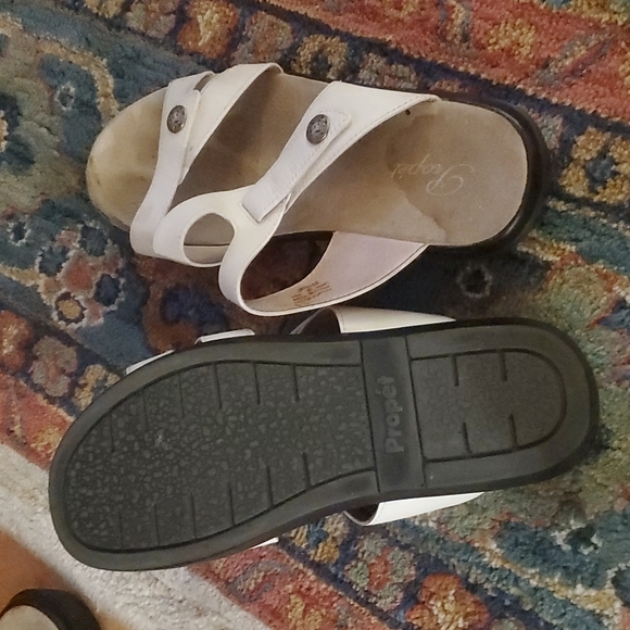 Propet | Shoes | White Leather Propet Sandals | Poshmark